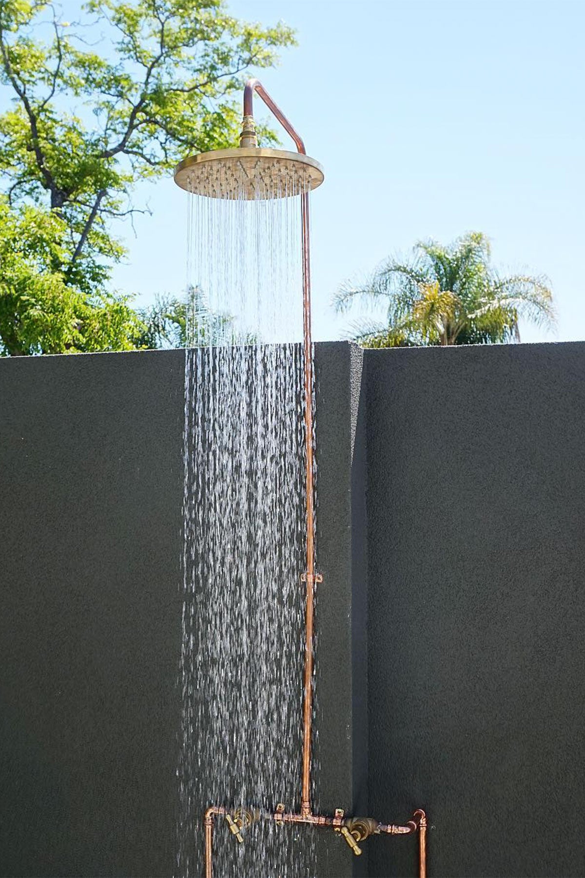 BYRON Brass In Ground with Foot Tap Hot and Cold Outdoor Shower ...
